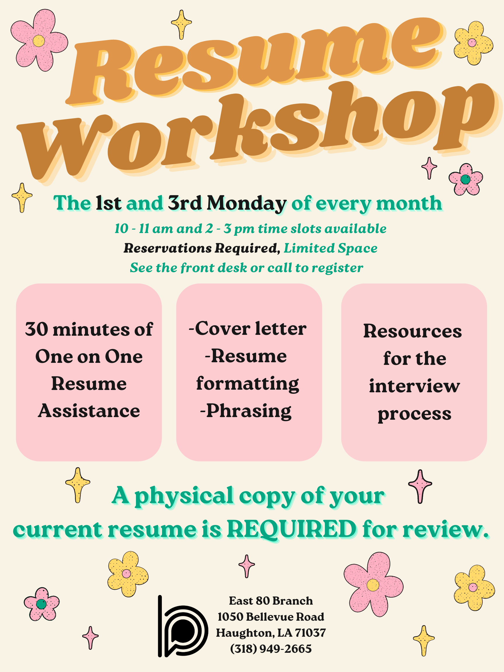 Resume Workshop | Bossier Parish Libraries